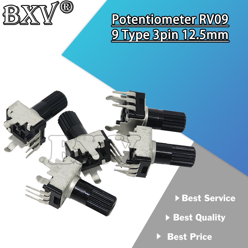 10PCS/LOT RV09 Vertical 12.5mm Shaft 1k 2k 5k 10k 20k 50k 100k 0932 ...