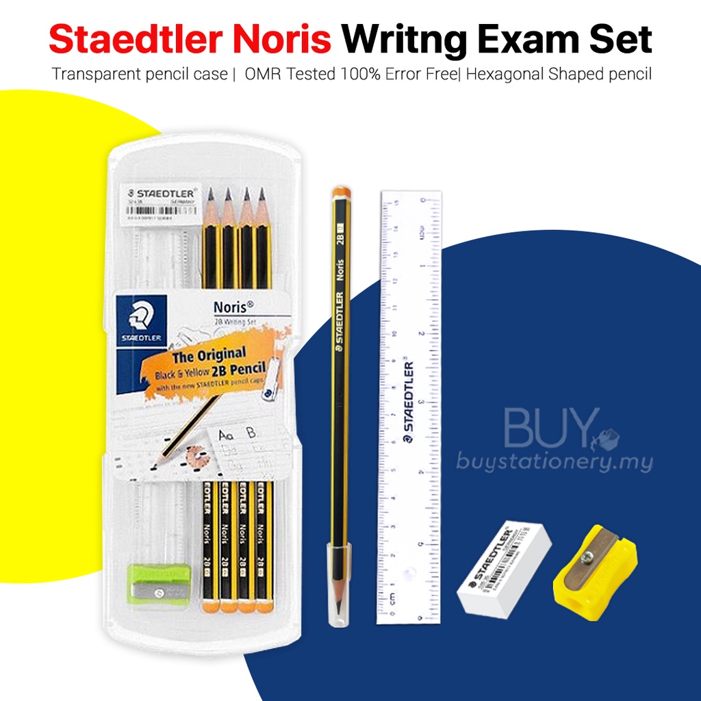 Staedtler Noris 2B Writing Set Stationary Set School Exam Kit -(BOX ...