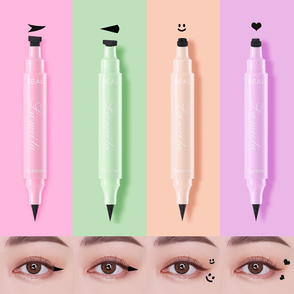 Dual Ended Eyeliner Stamp,Waterproof Liquid Eyeliner with Heart/Flower ...
