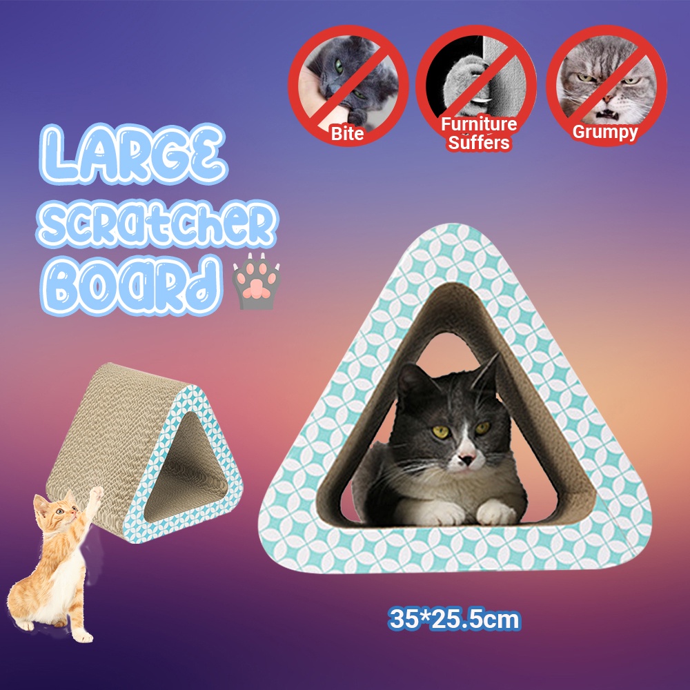 CATQUEEN Premium LARGE Triangle Cat Scratching Board Pad Cat Scratch ...