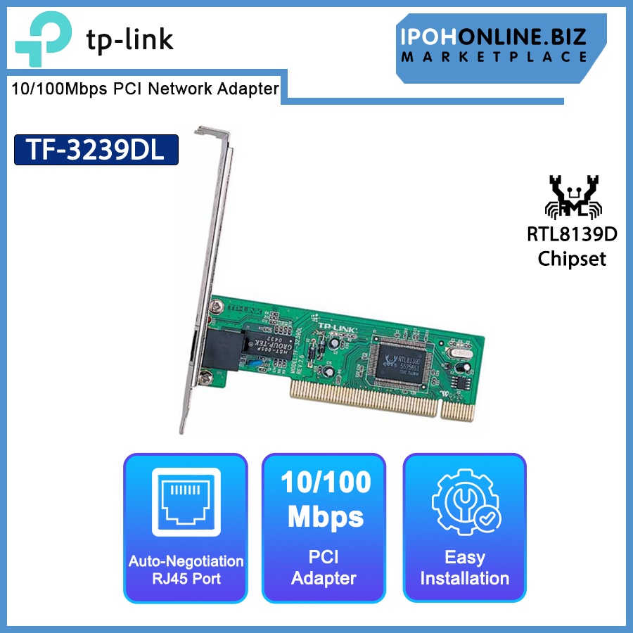 TP-LINK TF-3239DL Realtek RTL8139D Chipset 10/100Mbps PCI Network ...