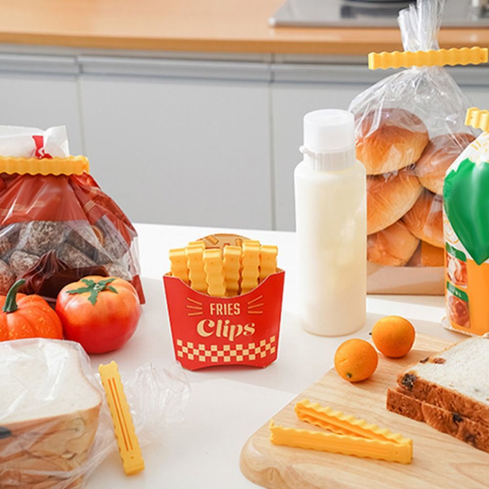 12pcs/set Cute French Fries Shaped Food Sealing Clip with Fridge Magnet ...