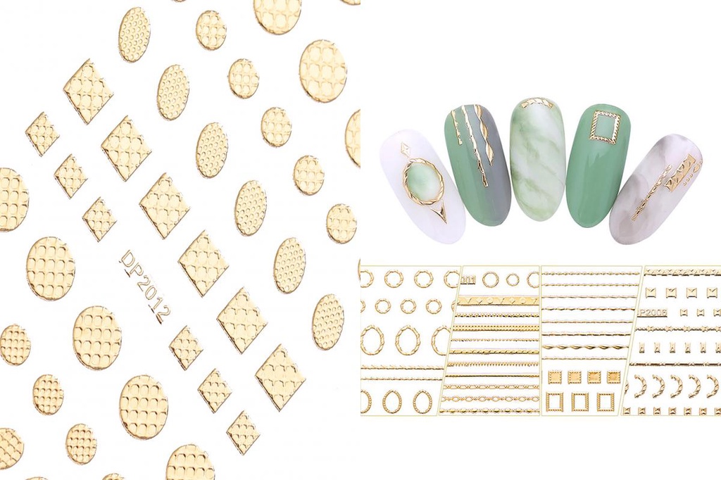 EYES Nail Sticker Geometry Shape Nail Decoration Simple Style Geometry ...