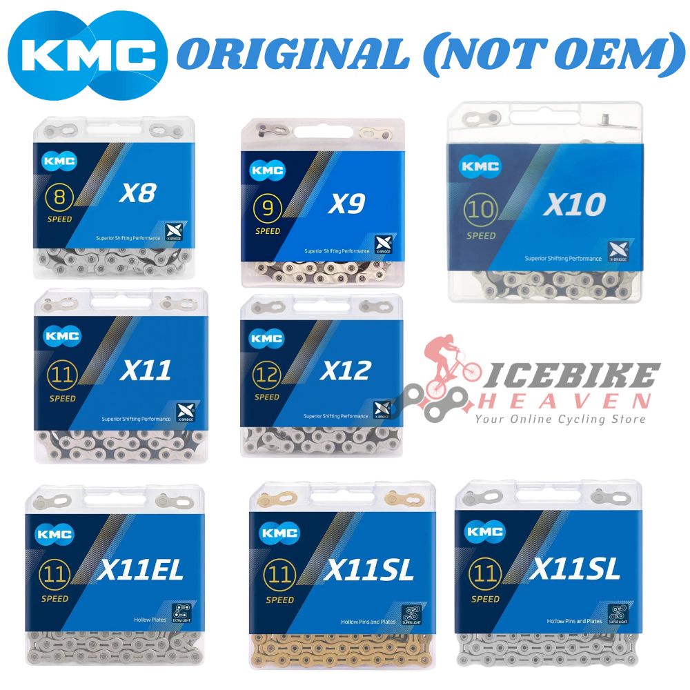 ORIGINAL KMC 8 9 10 11 12 Speed Chain MTB Road 116 links x11sl silver gold | Shopee Malaysia
