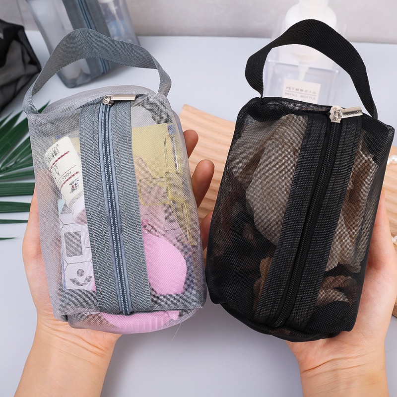 Mini Square Mesh Storage Bag- Transparent Zippered Coin Purse- Vintage ...