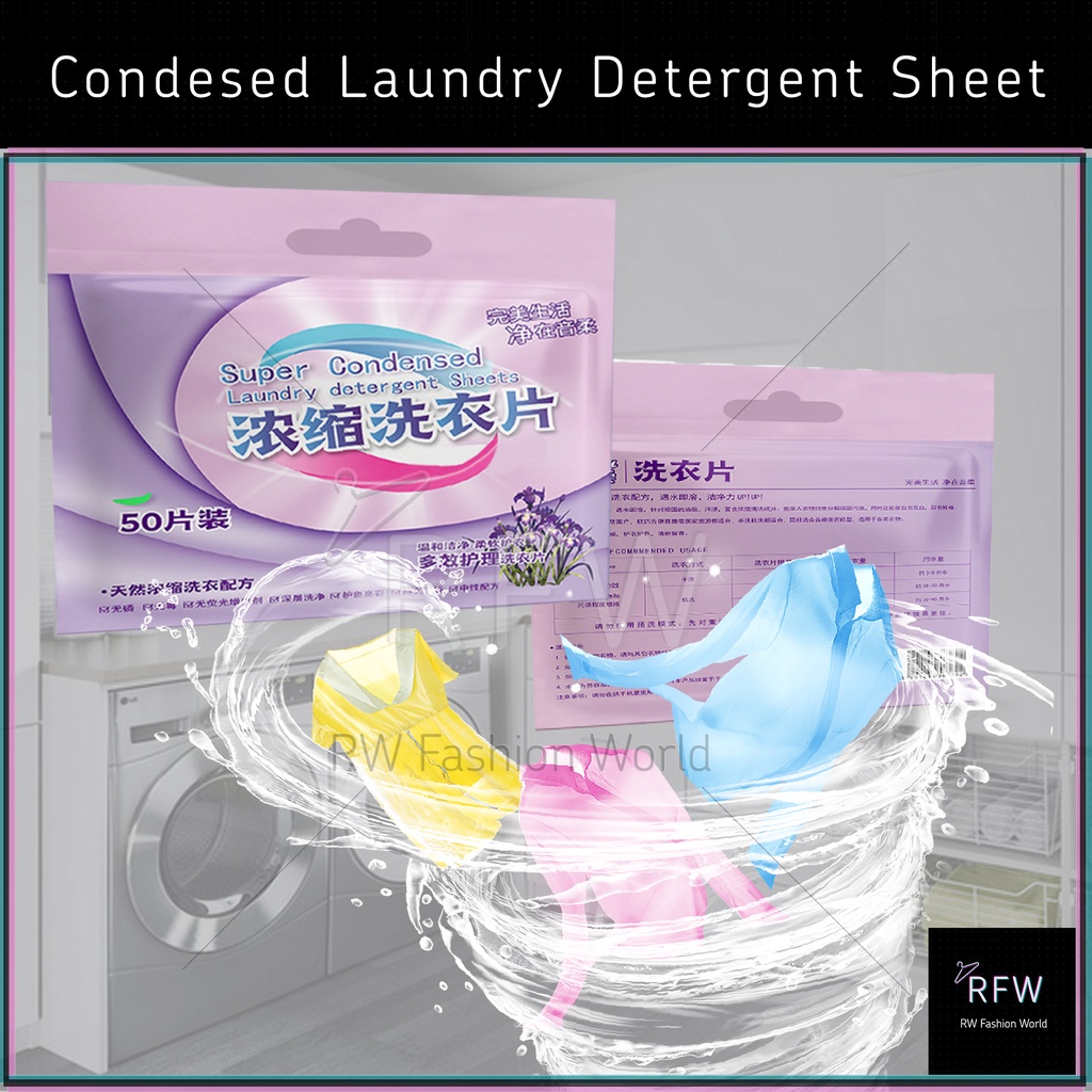 Condensed Laundry Detergent Sheet / Lembaran Pencuci Dobi | Shopee Malaysia