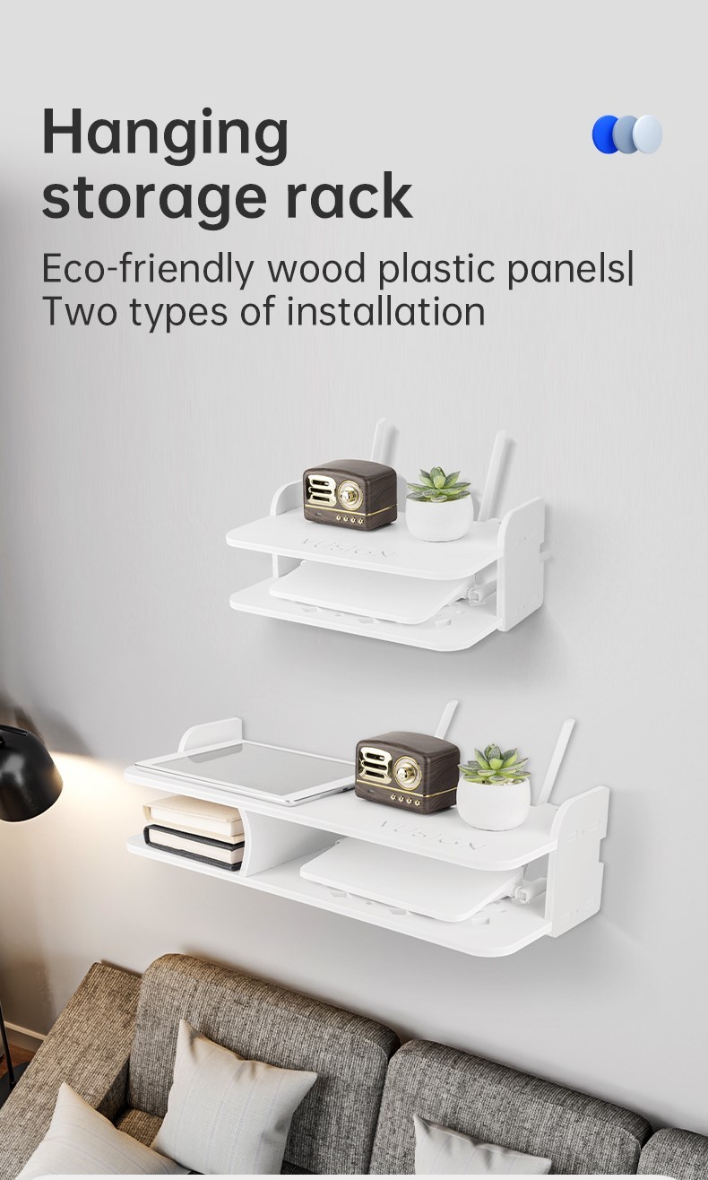 Deli Vusign Wall Mounted Router Shelf Organizer Storage Wifi Modem ...