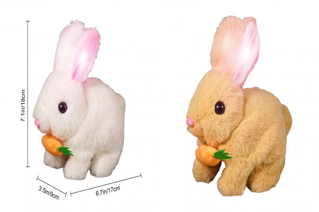 Ears Twisting Plush Bunny Touch and Sound Bunny Jumping Bunny Toy with ...