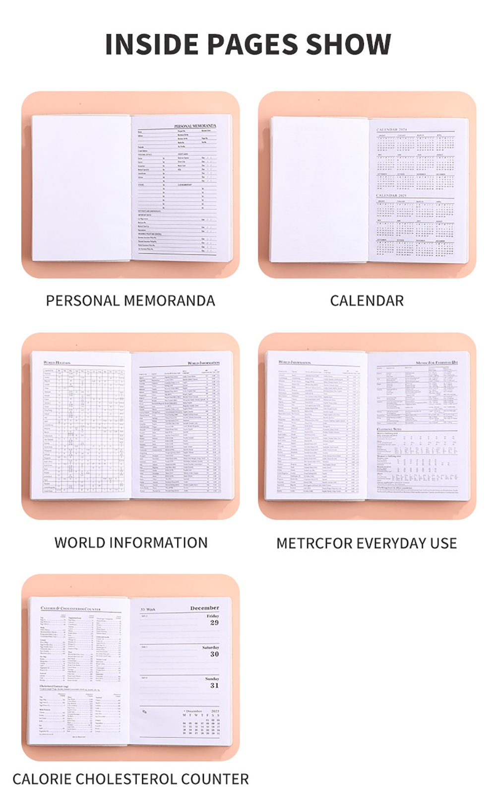2024 A7 Notebook Portable Notepad Diary Weekly Agenda Planner Schedule ...