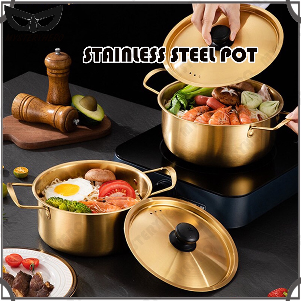 MysteryHero Korean Ramen Noodles Pot With Lid Stainless Steel Soup Pot ...