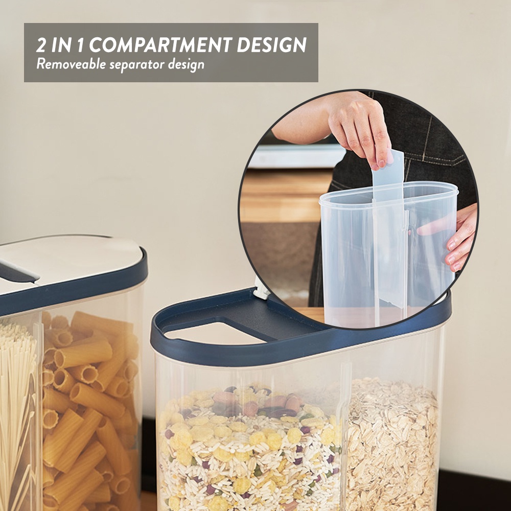 Elianware 3Ltr Cereal Dispenser Pasta Rice Snacks Food Storage Box ...