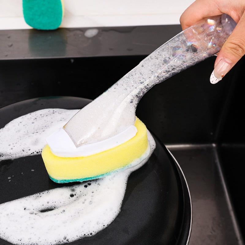 Sponge Soap Dispenser Dish Washing Brush With Refill Liquid Handle ...