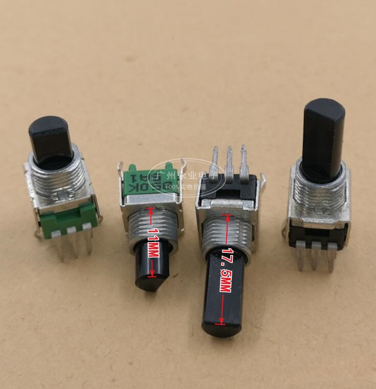 3PCS RK09 Type Vertical Single Rotary Potentiometer 3 Feet B50K Power ...