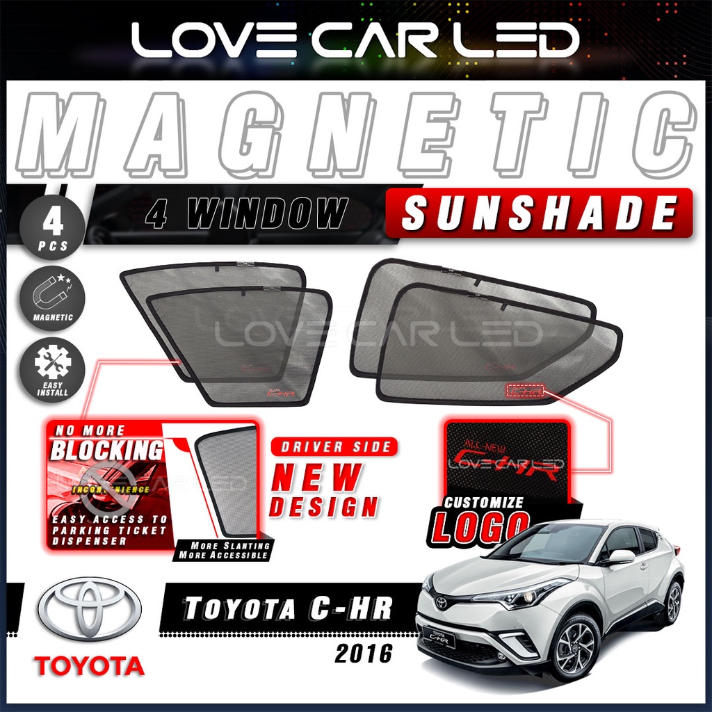 4Pcs Honda CHR Magnetic Sunshade Curve Window Shape Window Shield ...
