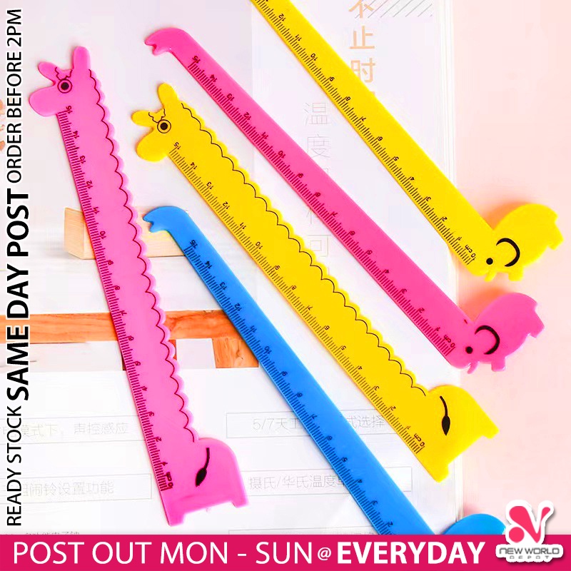 𝗖𝗟𝗘𝗔𝗥 𝗦𝗖𝗔𝗟𝗘 》 Cute Cartoon 15cm Animal Shape Plastic Ruler School ...