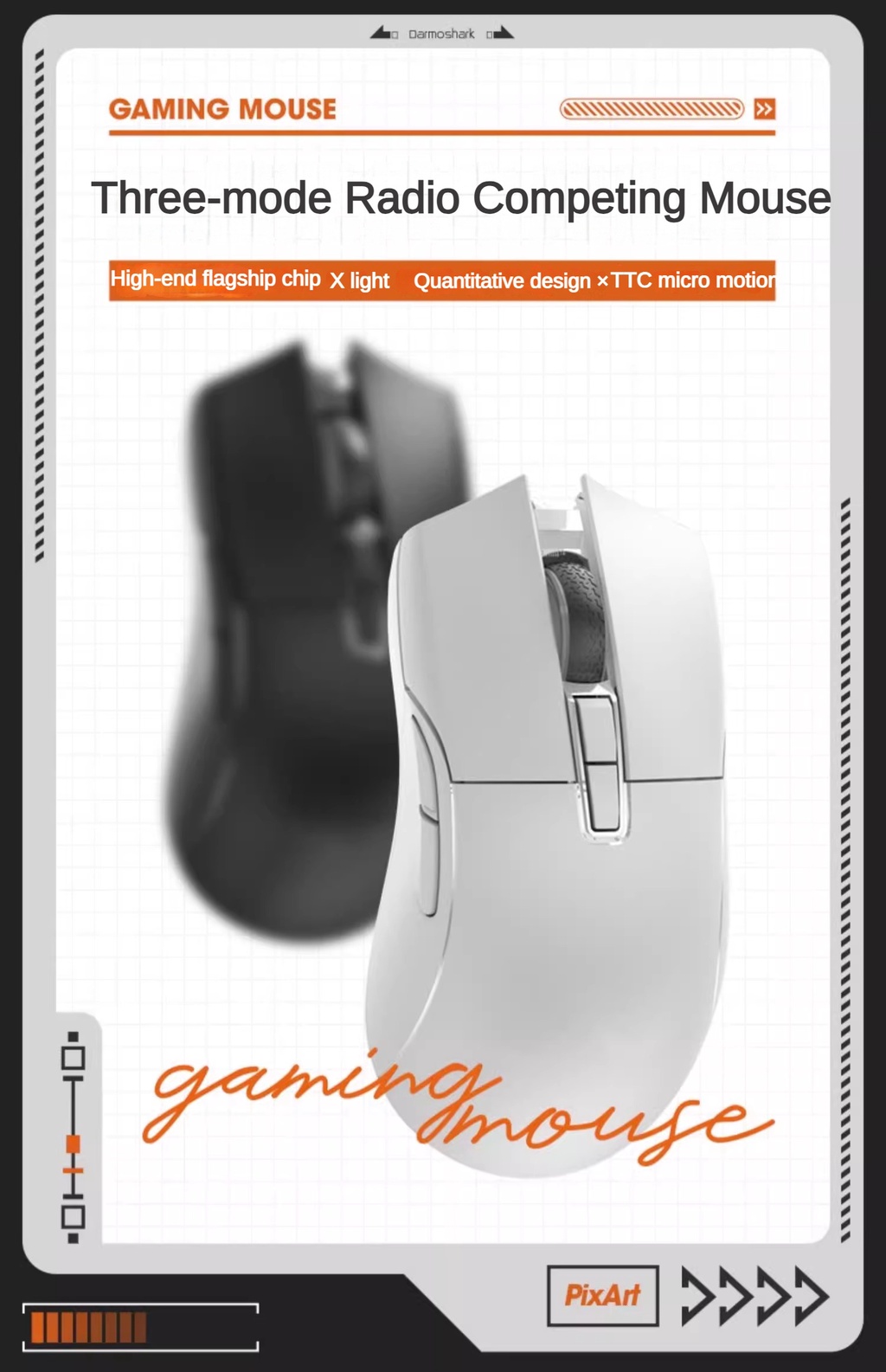 Darmoshark-N3 Lightweight Wireless The Third Mock Mouse 2.4g Bluetooth ...