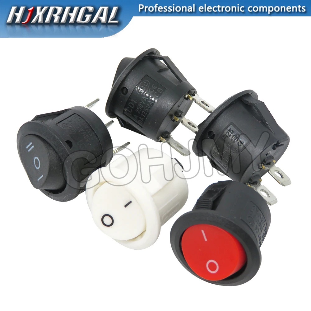 5PCS button switch 20MM SPST 2PIN 3A 250V KCD1-105 KCD1 buckle switch ...