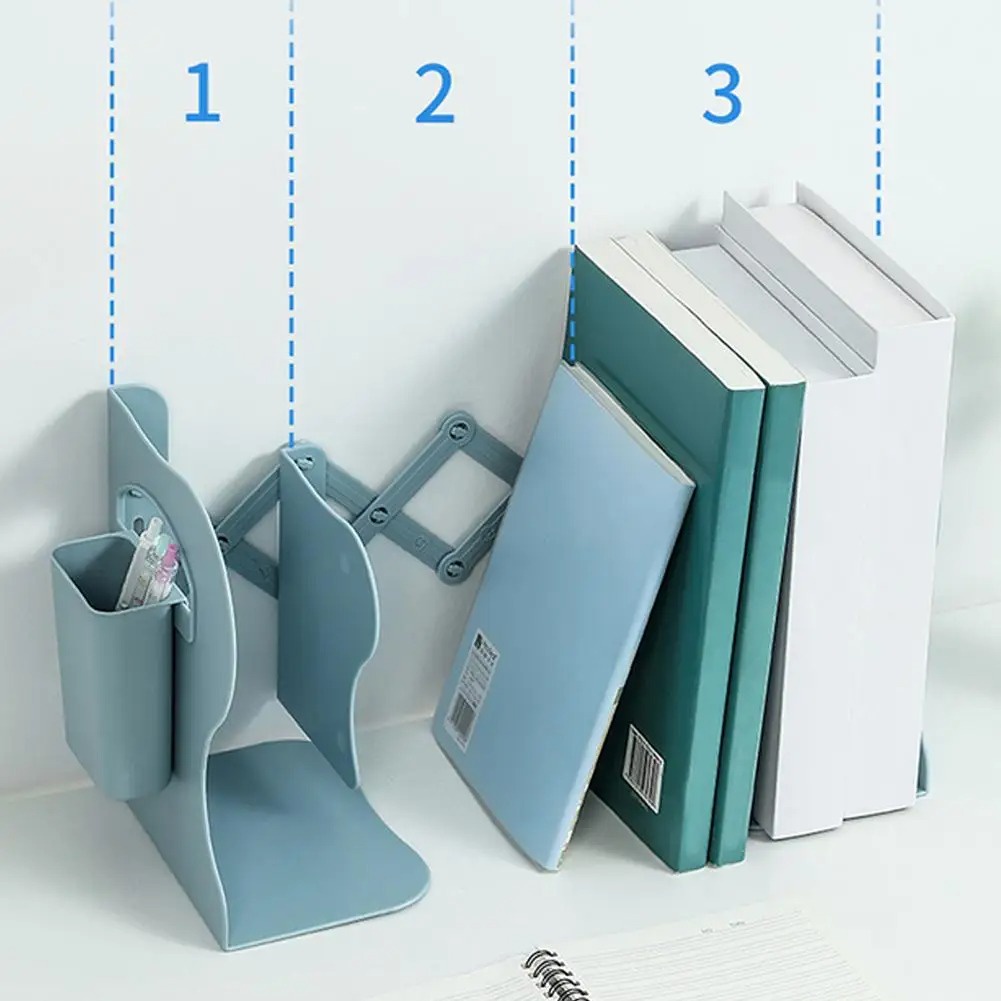 Retractable Bookends For Shelves Book Support Stand Set Adjustable ...