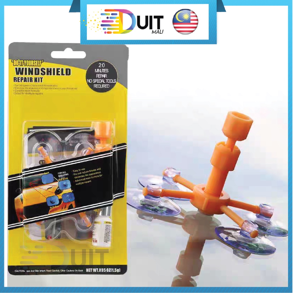 DM Windshield Repair Kit Set Windscreen Glue Glass Window Car Crack ...