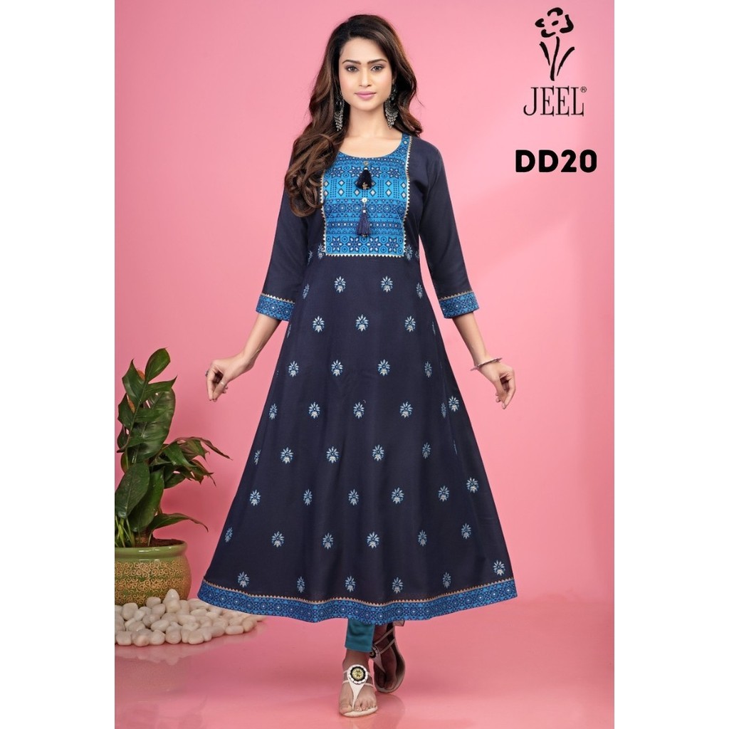 JEEL Anarkali Gown for Casual and Traditional Wear Tops Only DD Series ...