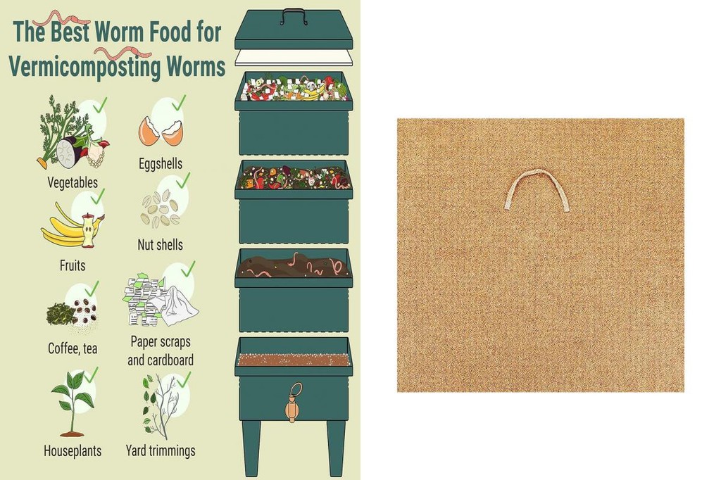 [TS] Worm Farm Kit Accessories Worm Composting Essentials 2/4 Pcs Jute Fiber Worm Bin Blanket ...