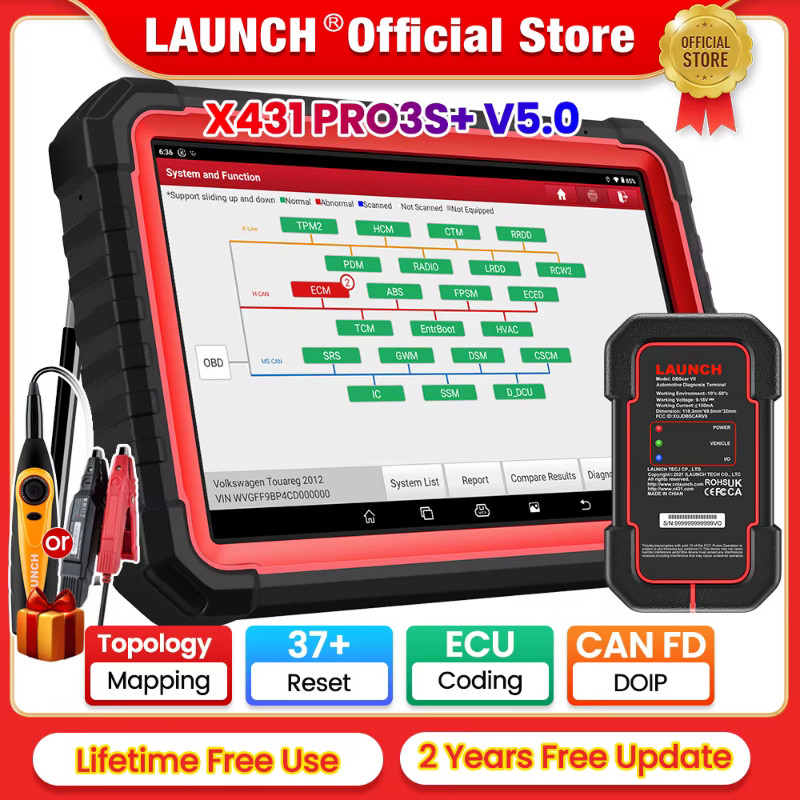 LAUNCH X431 PRO3S Plus V5.0 10.1" Car Diagnostic Tools Coding Active ...