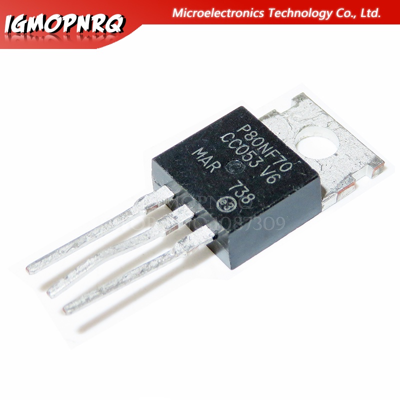 10PCS STP80NF70 80NF70 P80NF70 TO-220 80A 70V MOSFET N-Ch 68V 0.0082 ...