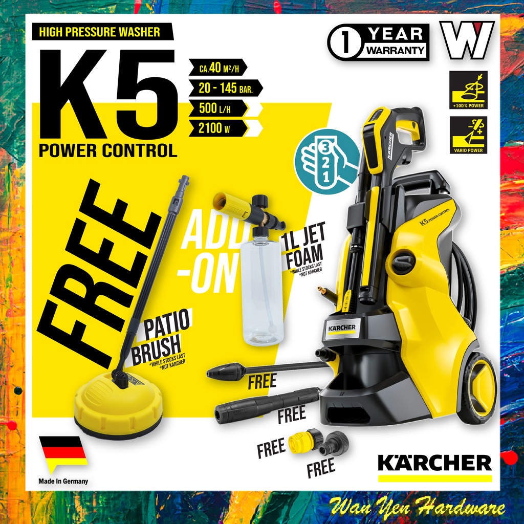 Karcher K5 Power Control High Pressure Washer Water Jet - Made in Italy ...