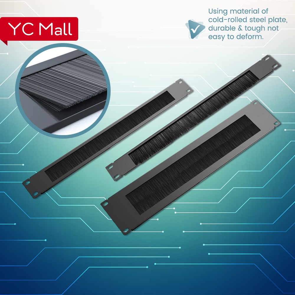 Standard 19-Inch 1U 2U Rack Mount Cabinet Brush Panel Plate | Shopee ...