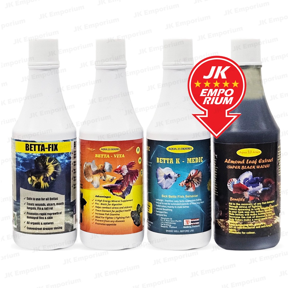 100ml Aqua 23 Hours Betta Fix Vita K-Medic Black Water Conditioner Pati ...