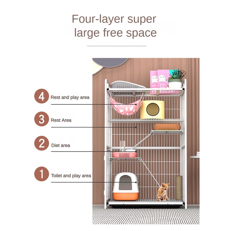 Cat Cage Large Sangkar Kucing Besar 2 3 Tingkat 4 Level Pets Cages Cat ...