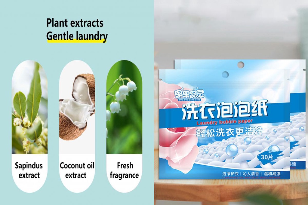 LUH- 30Pcs Compact Detergent Sheet for Bathroom Liquidless Stain ...