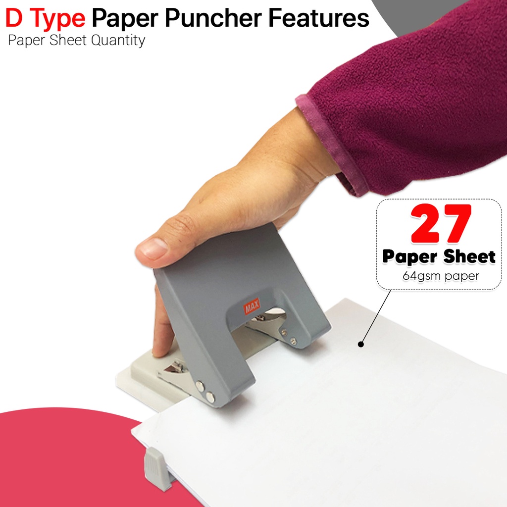 Desklife Max Paper Punch Standard Size 2 Hole Paper Puncher - (1s/PCS ...