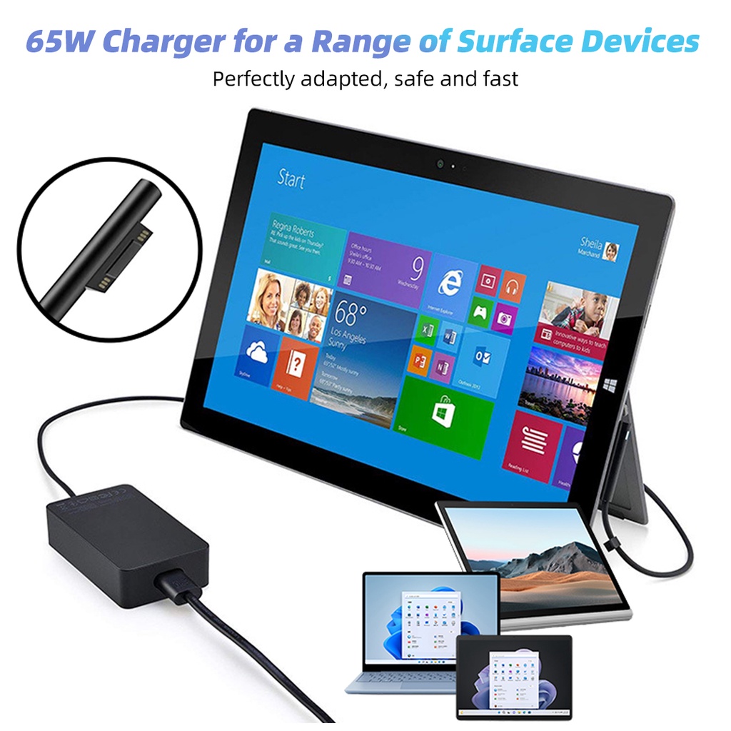 HdoorLink 65W Laptop Charger UK/US 36W 44W Power Charger For Mircrosoft ...