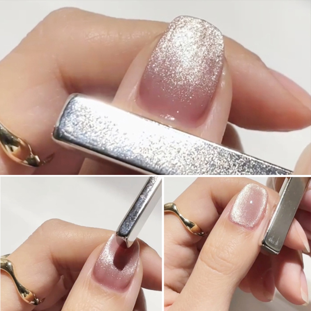 Nail Art Magnetic Pen Set 3D Cat Eye Design Dual-Ended Magnet Wand Gel ...