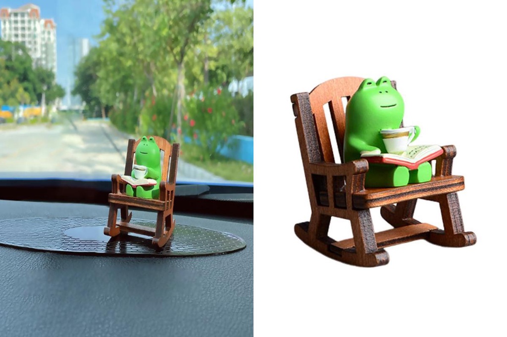 moreorders| Miniature Frog Figurine Desktop Decor Adorable Frog Rocking ...