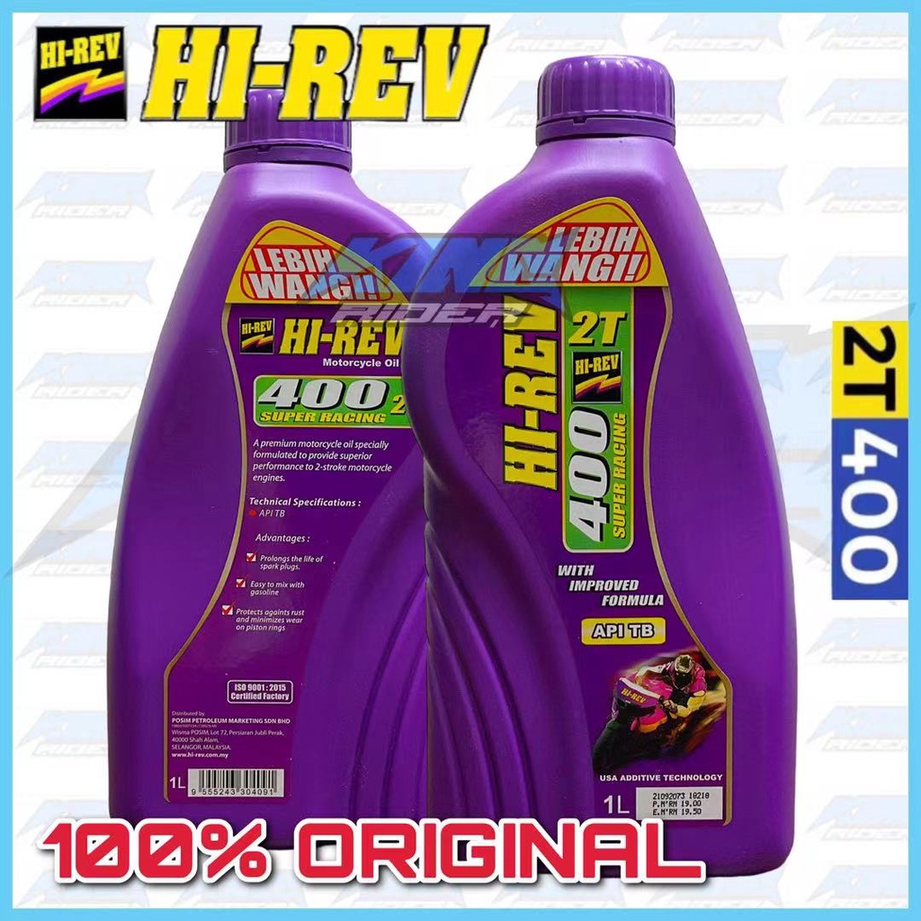 2T Oil HIREV 2T400 2T 400 Improved Formula 1 Liter Lebih Wangi Super ...