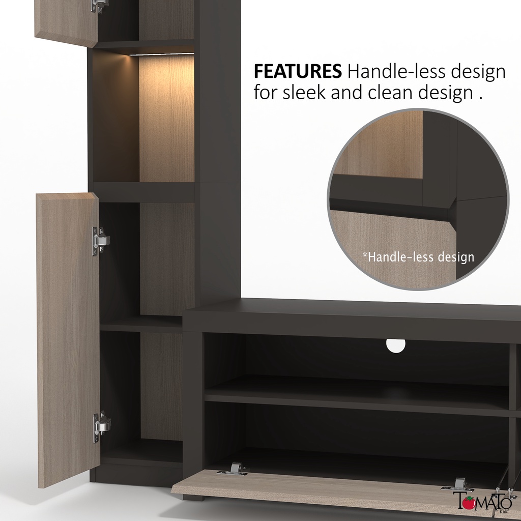 Tomato Kidz Causa 9ft Length Kabinet Tv - Tv Wall Unit Up to 65inchi Tv ...