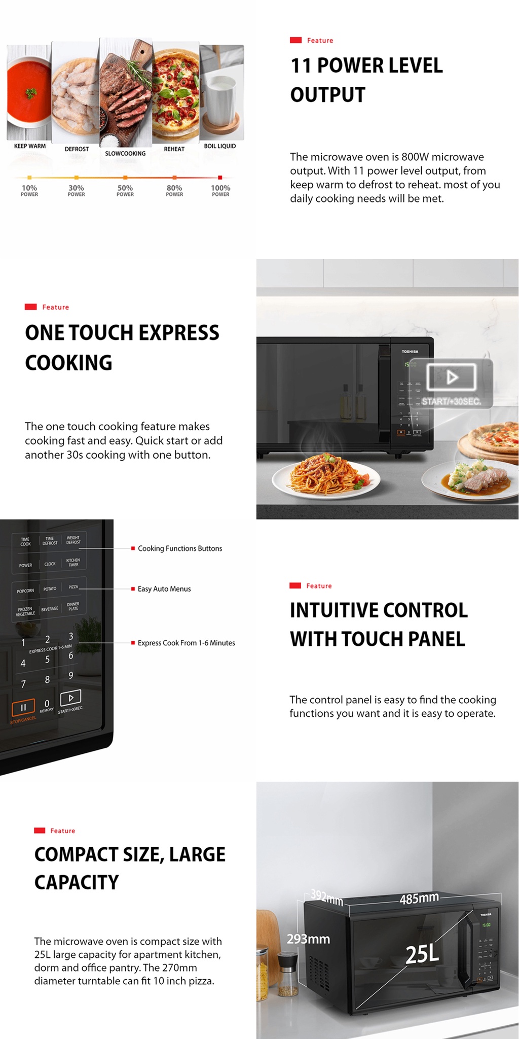 Toshiba 25 Liter Mirror Door Design Microwave Oven MM-EM25PF(BM) | Shopee Malaysia