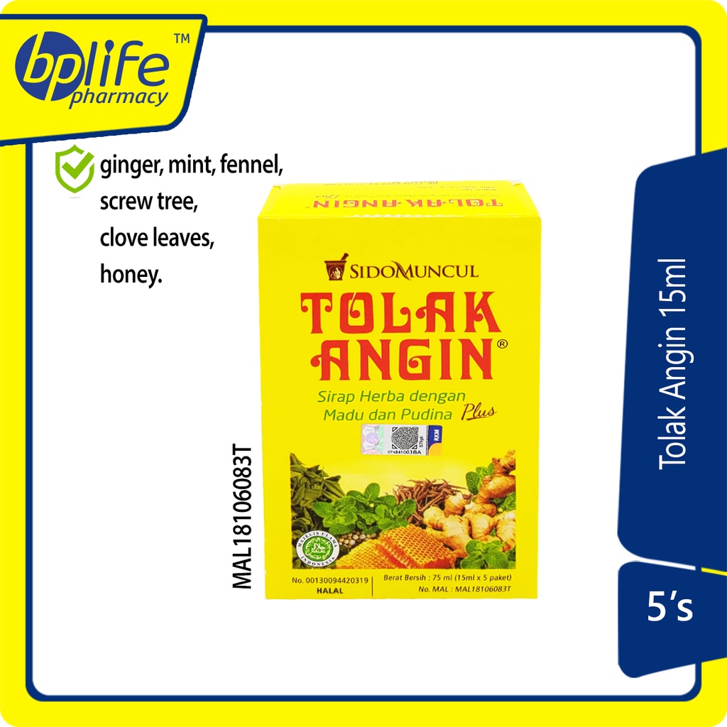 Tolak Angin 15ml x 5 Sachets (Herbal Liquid With Honey And Mint plus) | Shopee Malaysia
