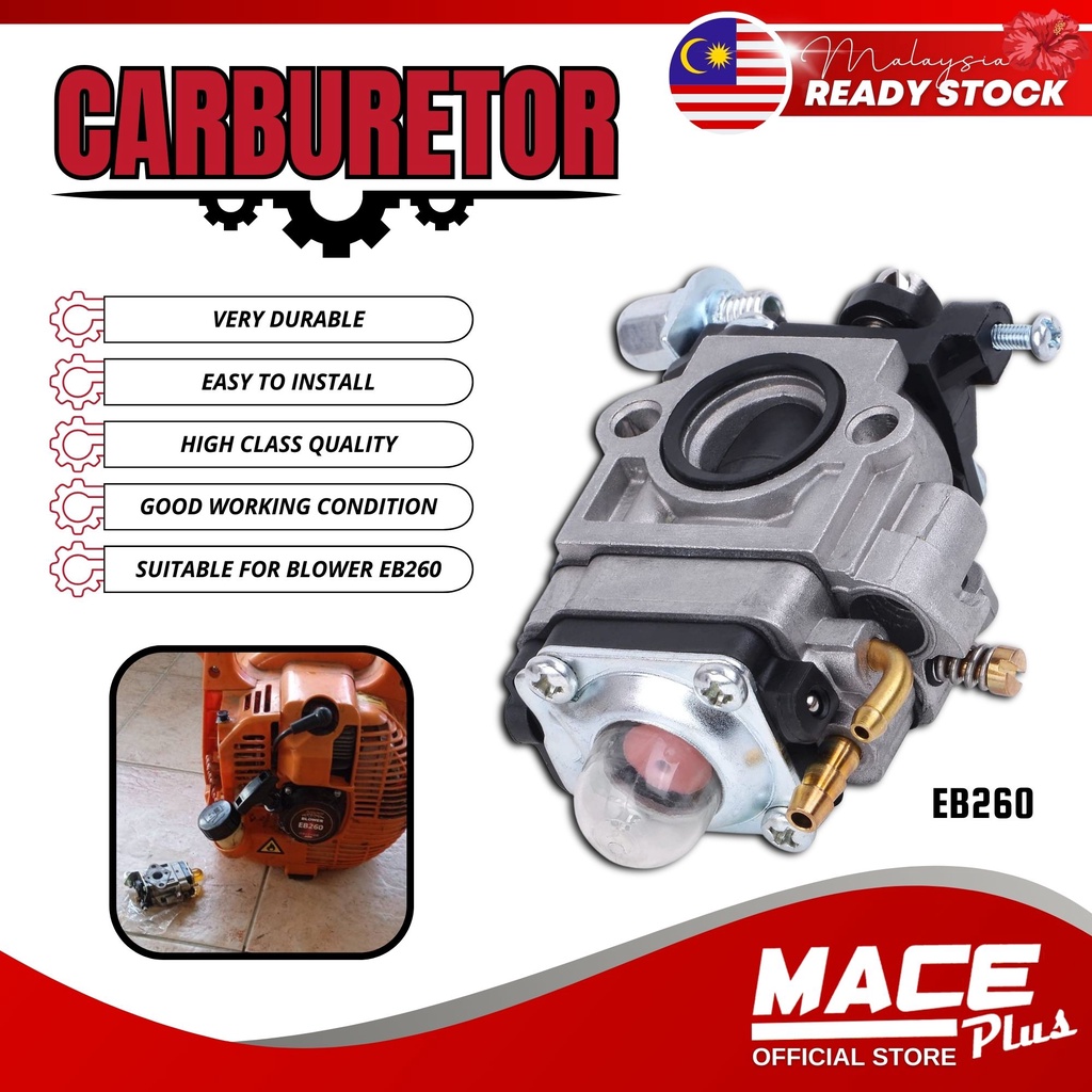 EB260 Heavy Duty Carburetor Carb Hand Blower Leaf Blower Fuel Pam Tangan Sembur Angin | Shopee ...