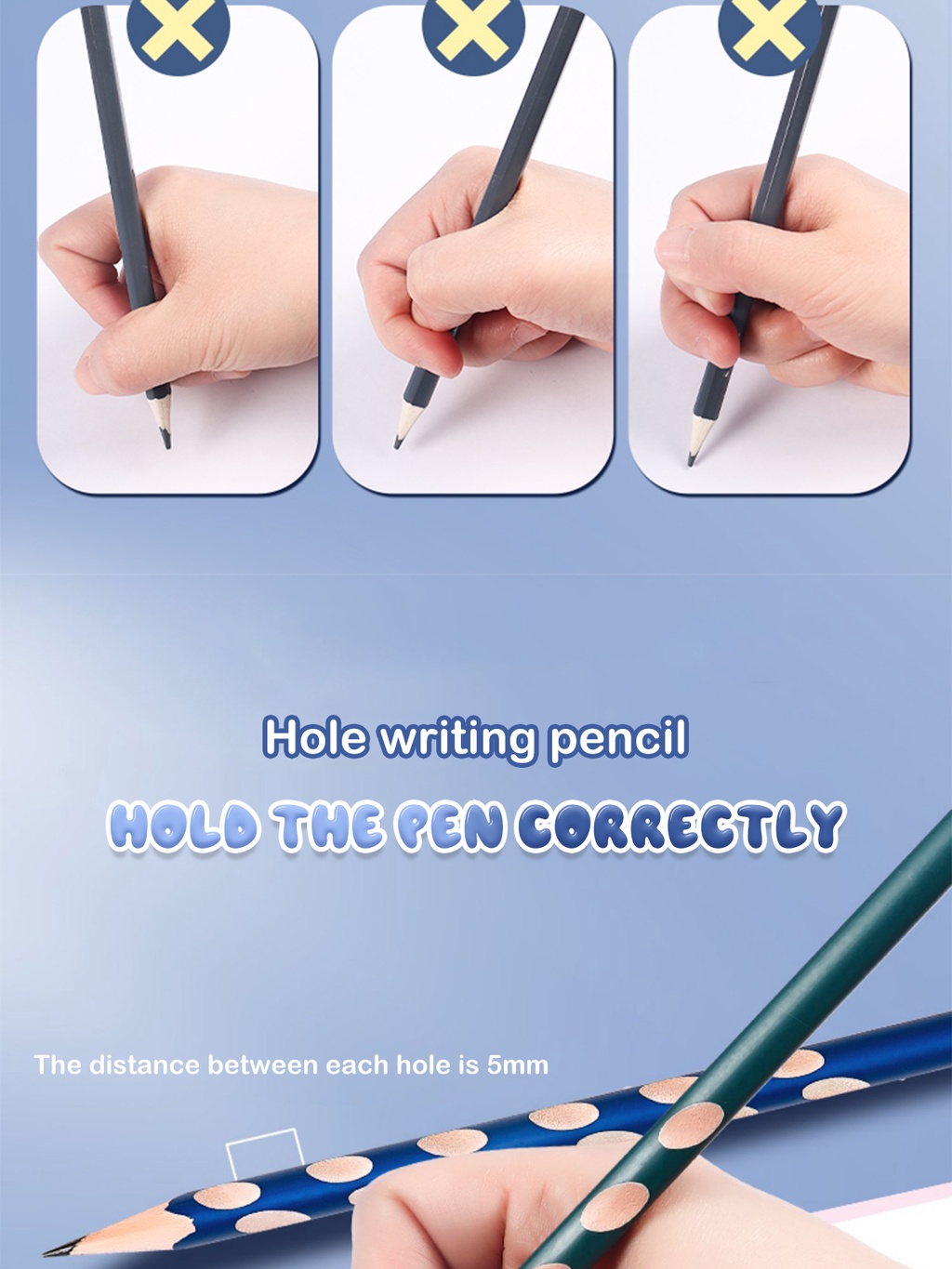 Triangular Pole HB Pencil To Correct Grip Posture 2B Exam Writing and ...