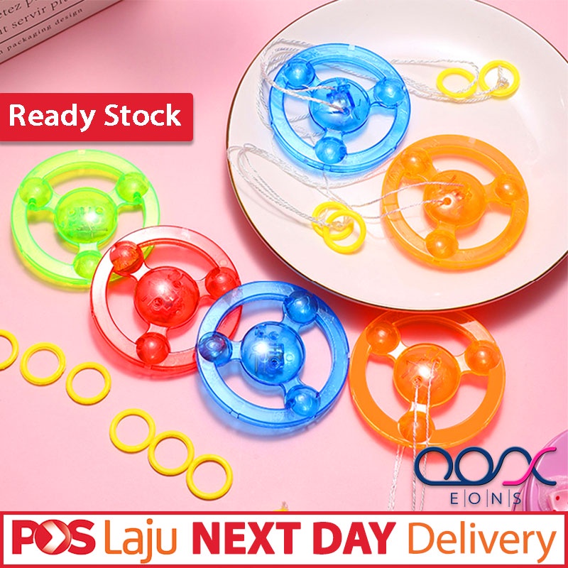 HIGH SPEED ROTATE 💖 Hand Pull LED Flashing Spinning Rope Flywheel Toy ...