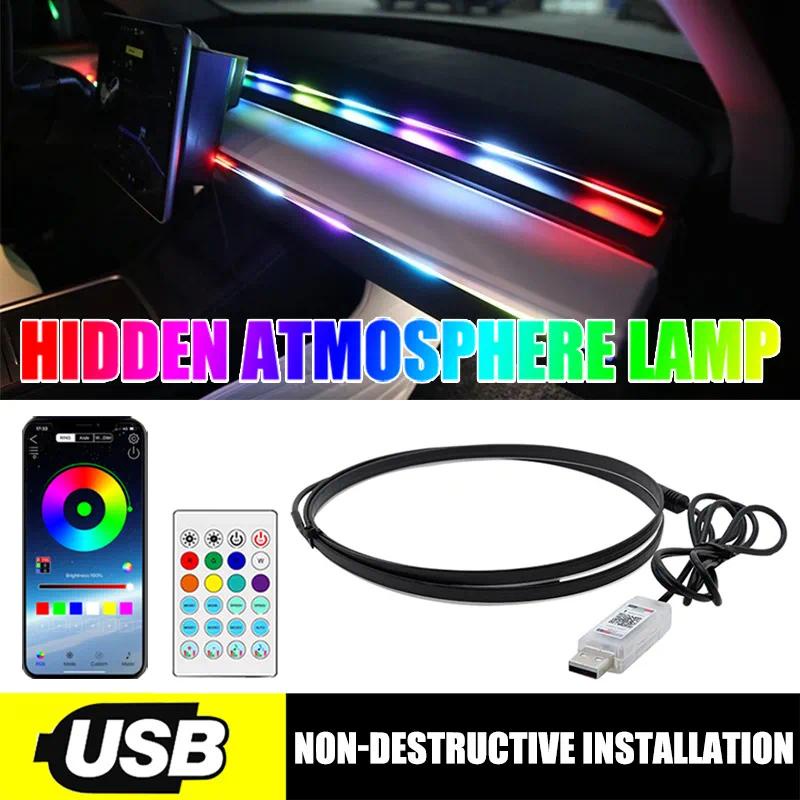 Car LED Ambient Light Acrylic Strips Full Colors Auto Interior Hidden ...