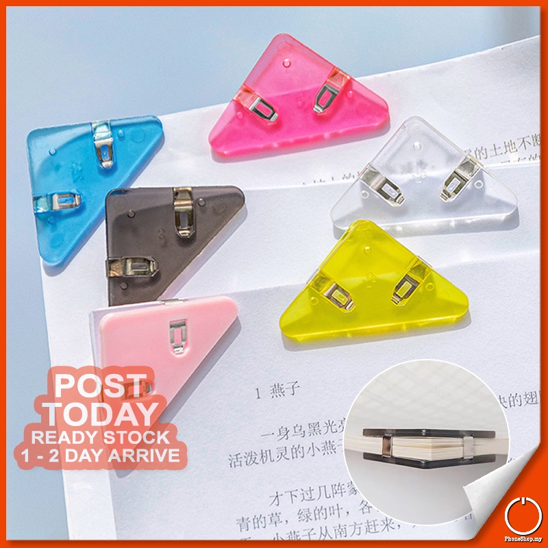𝐄𝐀𝐒𝐘 𝐎𝐑𝐆𝐀𝐍𝐈𝐙𝐄 Colorful Triangle Paper Clip Edge Corner Bookmark Memo ...