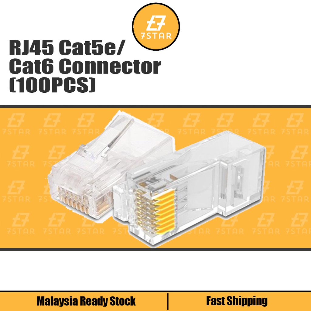 7star AMPT Network Cable RJ45 CAT5/CAT5E/CAT6 Modular Plug Connector | 100Pcs | Rj45 Connector ...