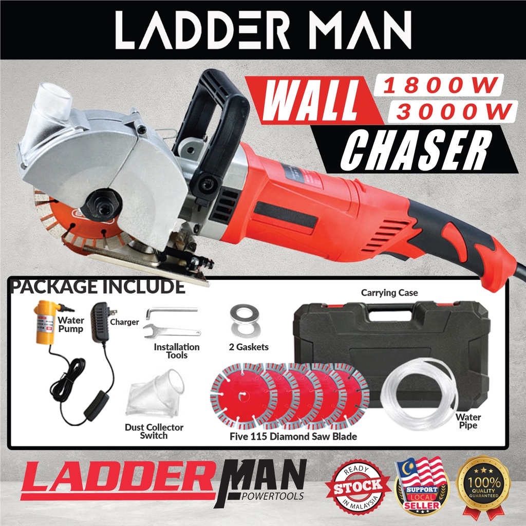 Ladderman 1800W 3000W Wall Chaser Machine Cutting Disc Wall Granite ...