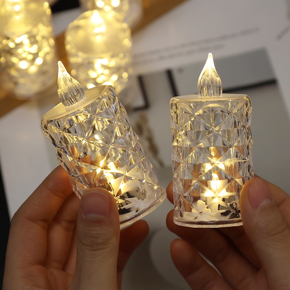 Creative Acrylic Transparent LED Glowing Electronic Flameless ...
