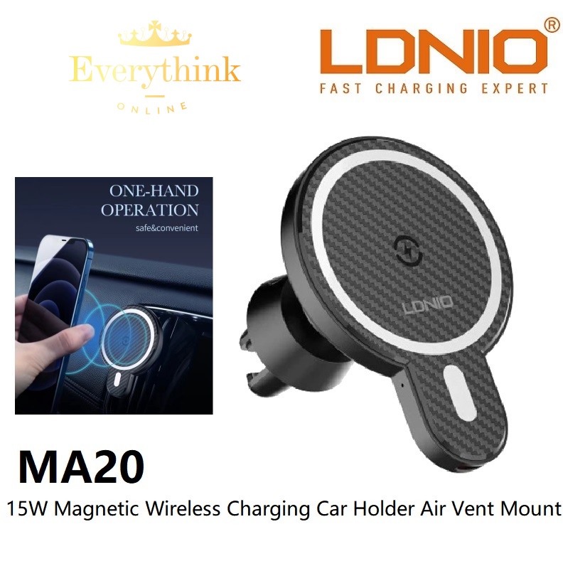 LDNIO MA20 15W MAGNETIC WIRELESS CHARGING CAR HOLDER AIR VENT MOUNT 360 ...
