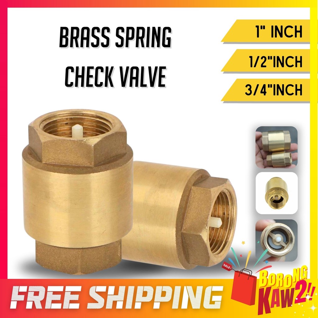 Brass Spring Check Valve (1"|1/2"|3/4"Inch) 0ne Way Valve Non Return ...